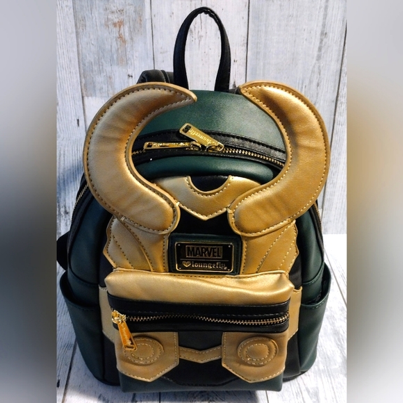 Loungefly | Bags | Loungefly Marvel Loki Faux Leather Backpack Mini ...